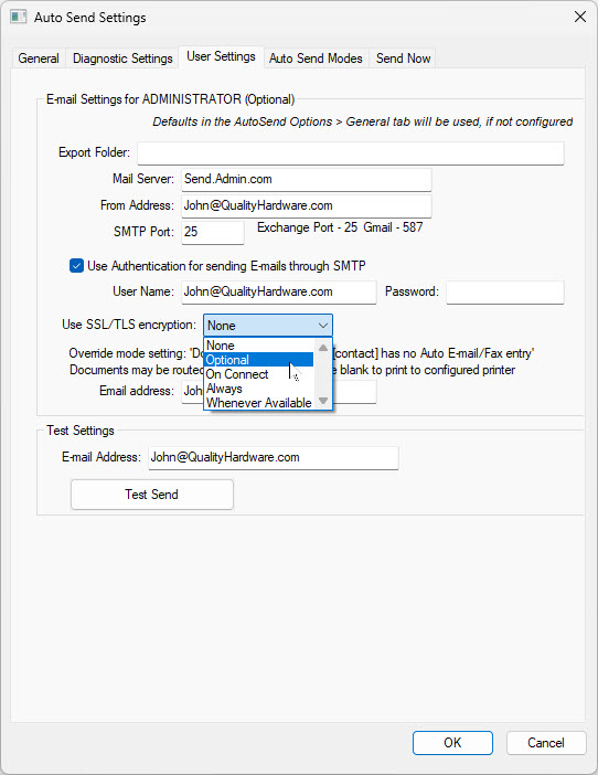 General Auto Send Setup Instructions