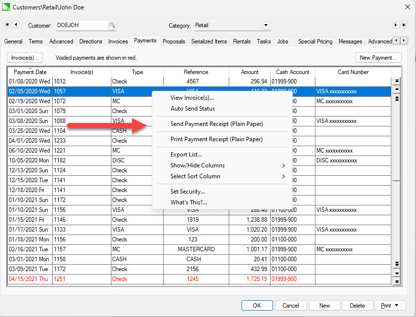 Auto Send Customer Payment Receipts