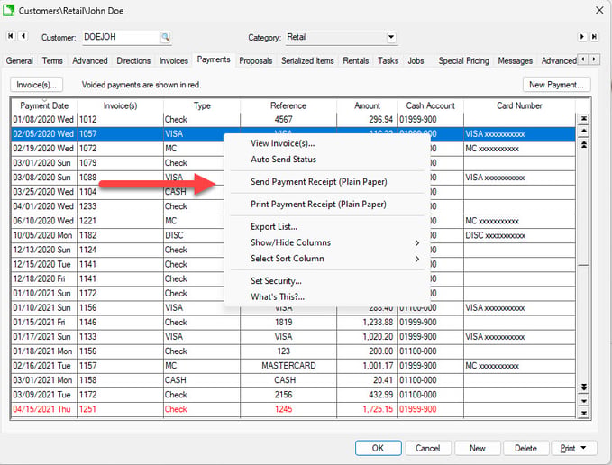 Auto Send Customer Payment Receipts