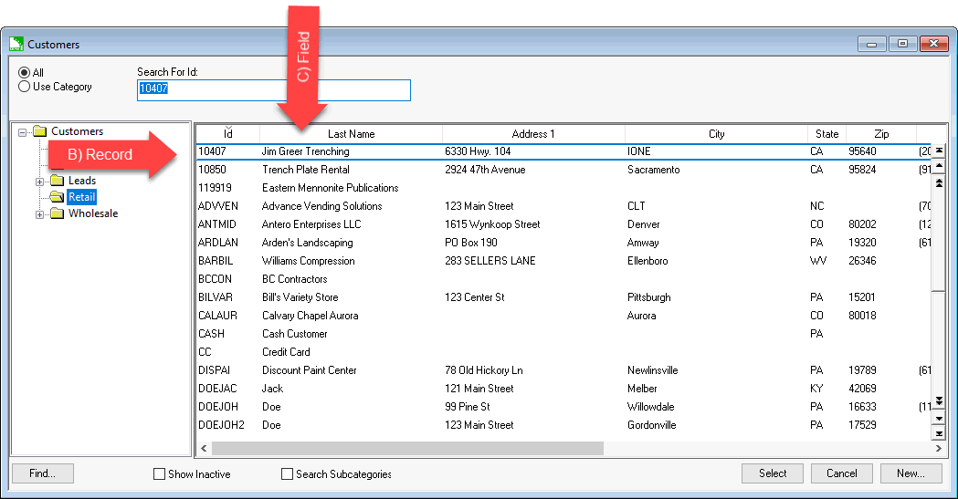 EBMS Tables and Fields