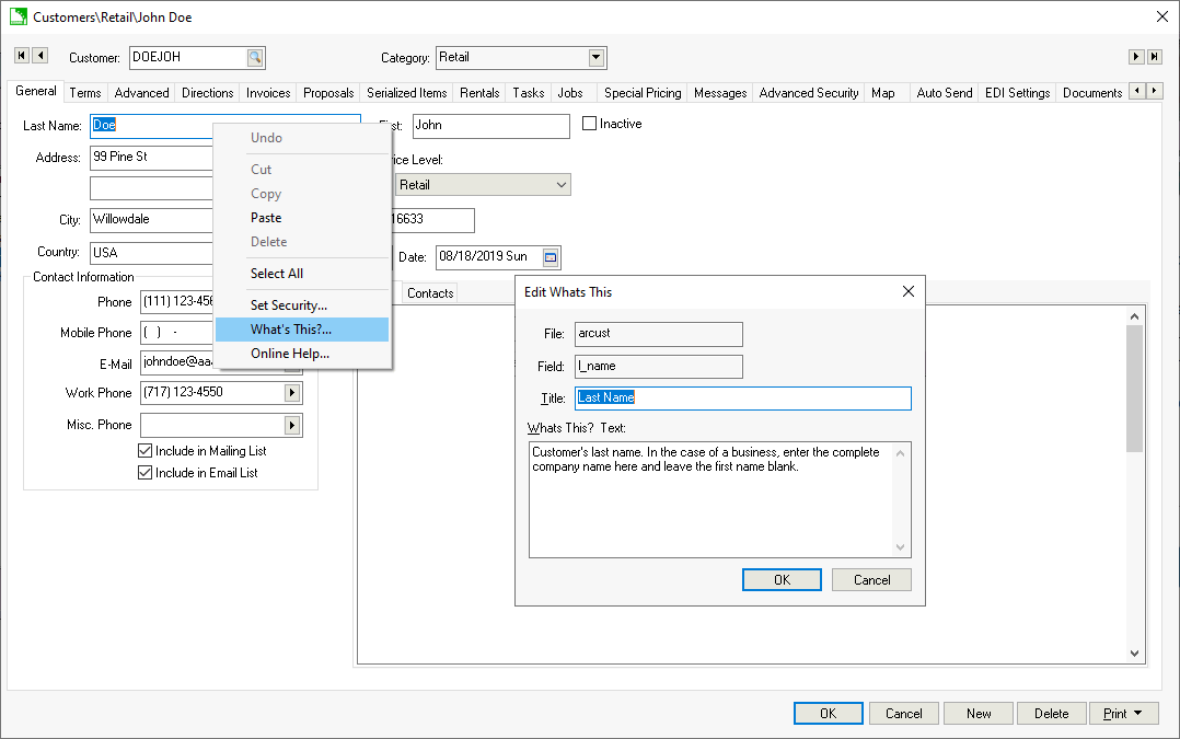 EBMS Tables and Fields