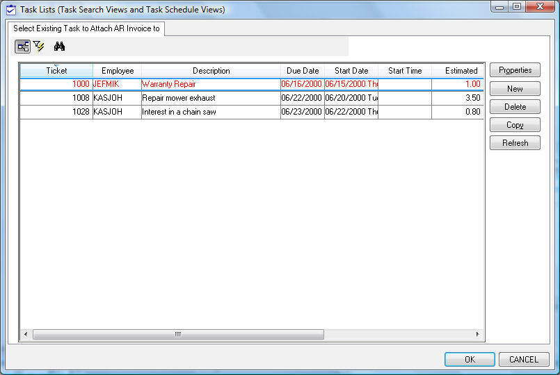 Creating a Task from an Invoice