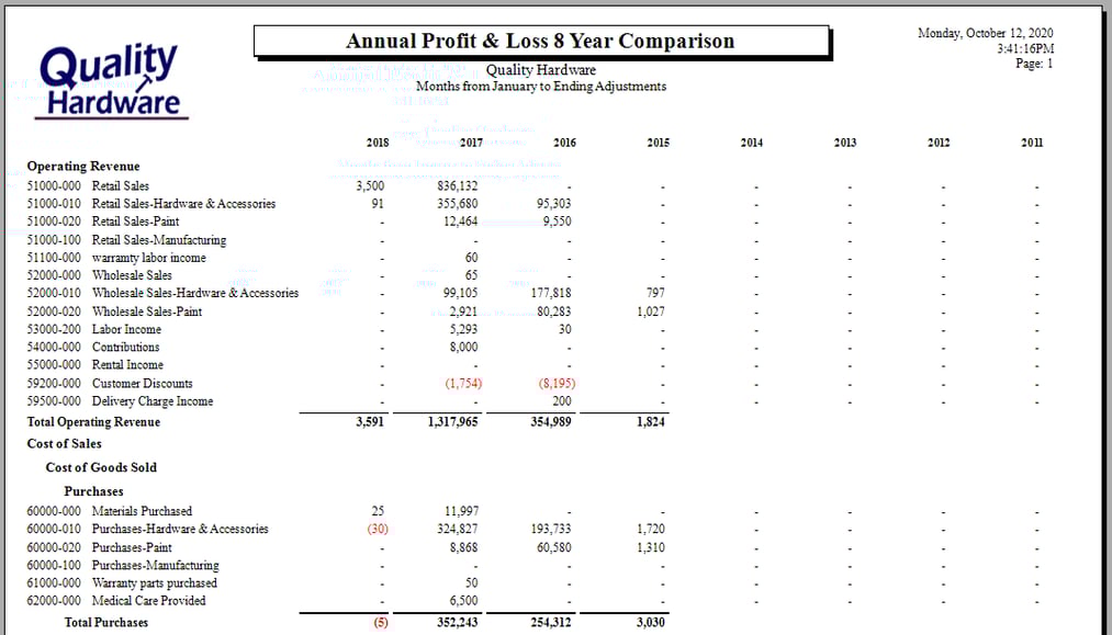 Profit and Loss (P&L) or Income Statement