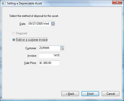 Selling Fixed Assets within a Sales Invoice