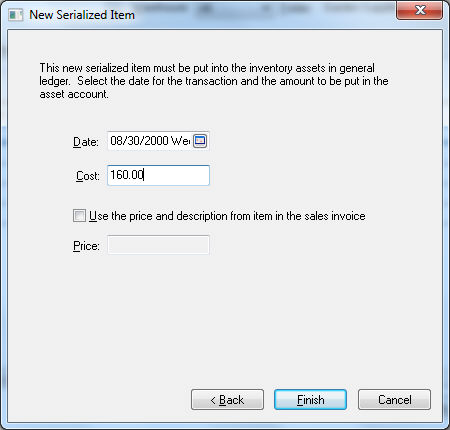 Viewing or Changing Serialized Items from the Inventory Item