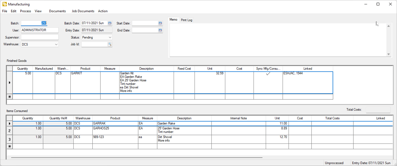 Low Inventory Processing