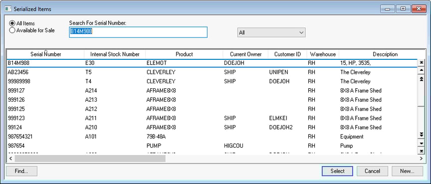 Serialized Items Overview
