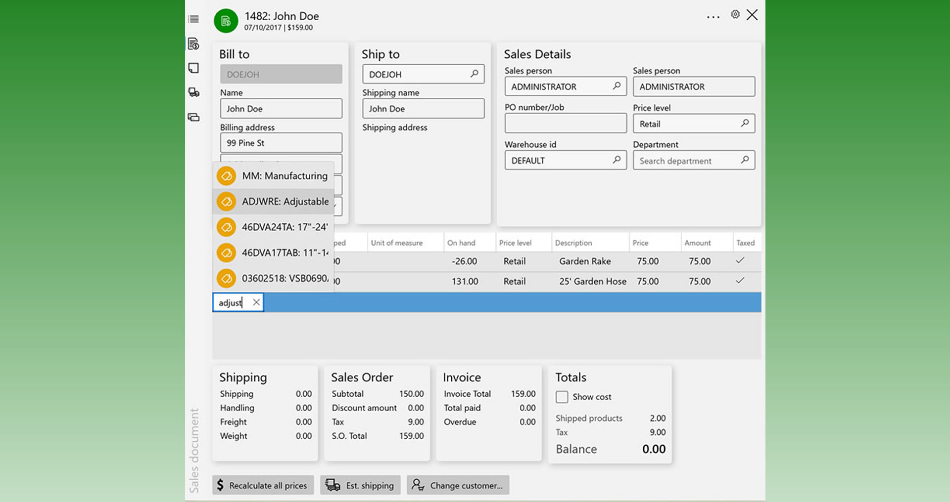 Powerful order entry on your mobile device