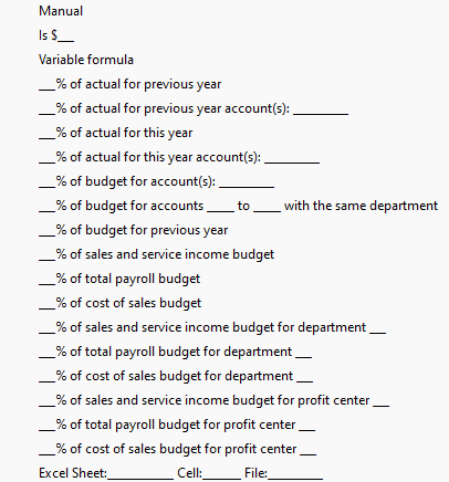 Calculating a Budget Using a Formula