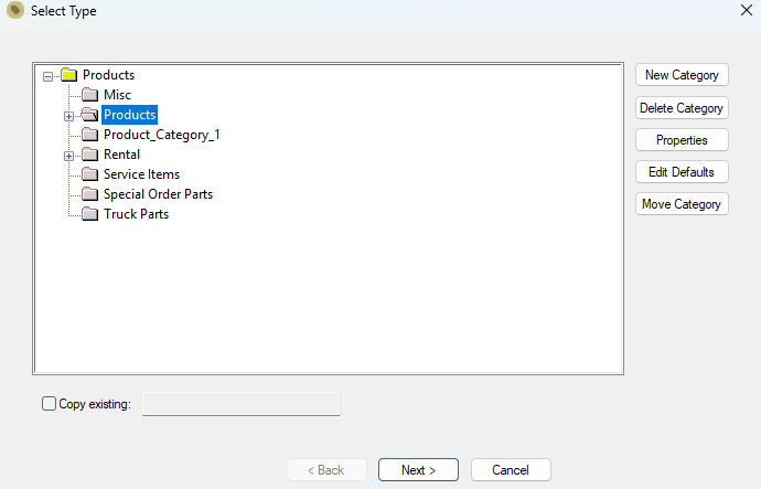No Count Inventory Service Codes