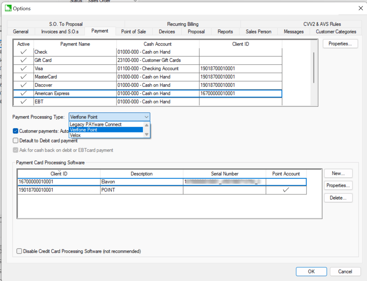 Setting up Verifone in EBMS