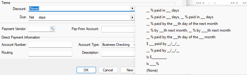 Changing Vendor Information